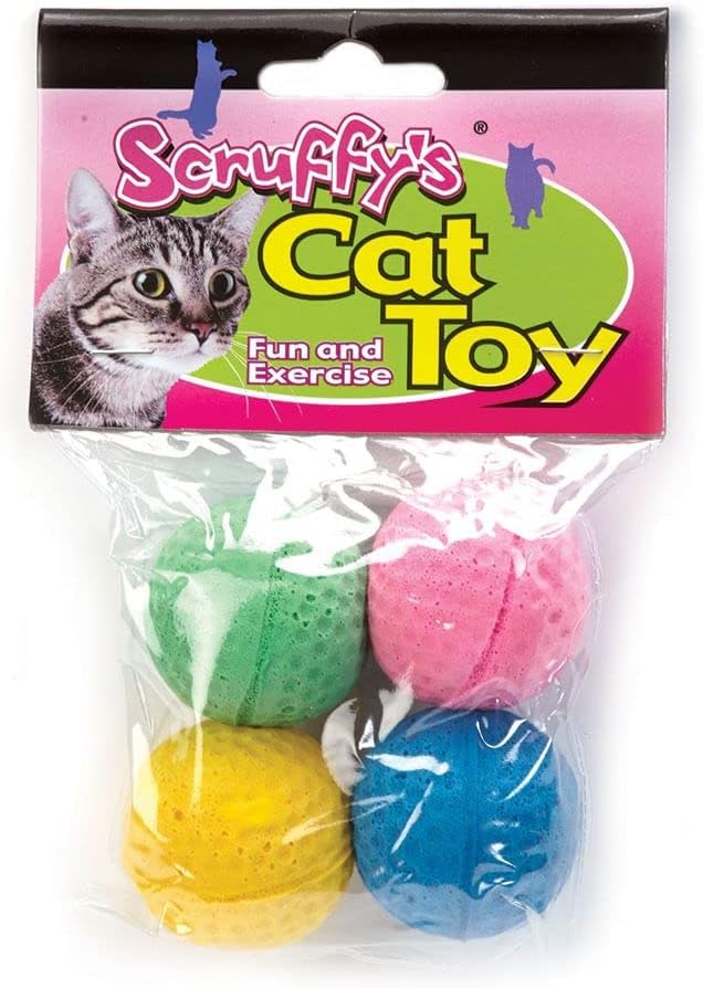 Amazon.com : Boss Pet 04467 Scruff's Colorful Kitty Springy Foam Sponge ...