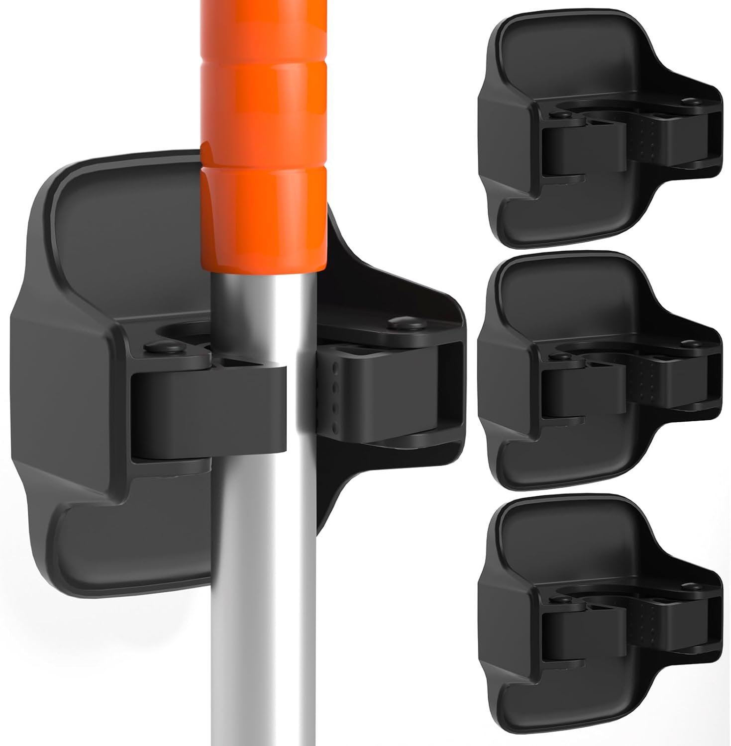 reliahom 3 Pack Broom Holder Wall Mount Mop Grippers No Drilling Self ...