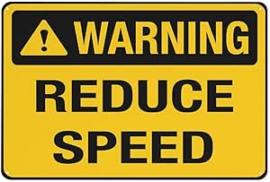 Amazon.com: Reduce Speed Sign Warning Sticker-Security Sign Outdoor ...