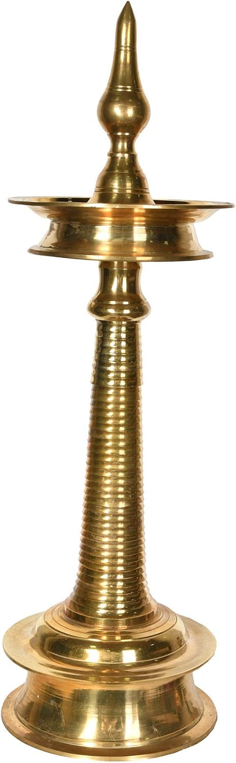 Amazon.com: Idol Collections Large South Indian Lamp Height 30" Brass ...