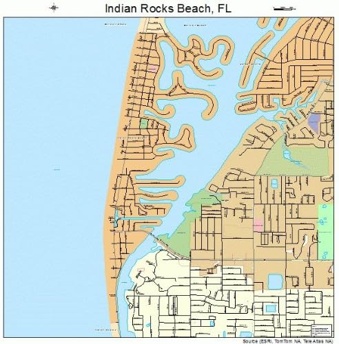 Amazon.com: Large Street & Road Map of Indian Rocks Beach, Florida FL ...