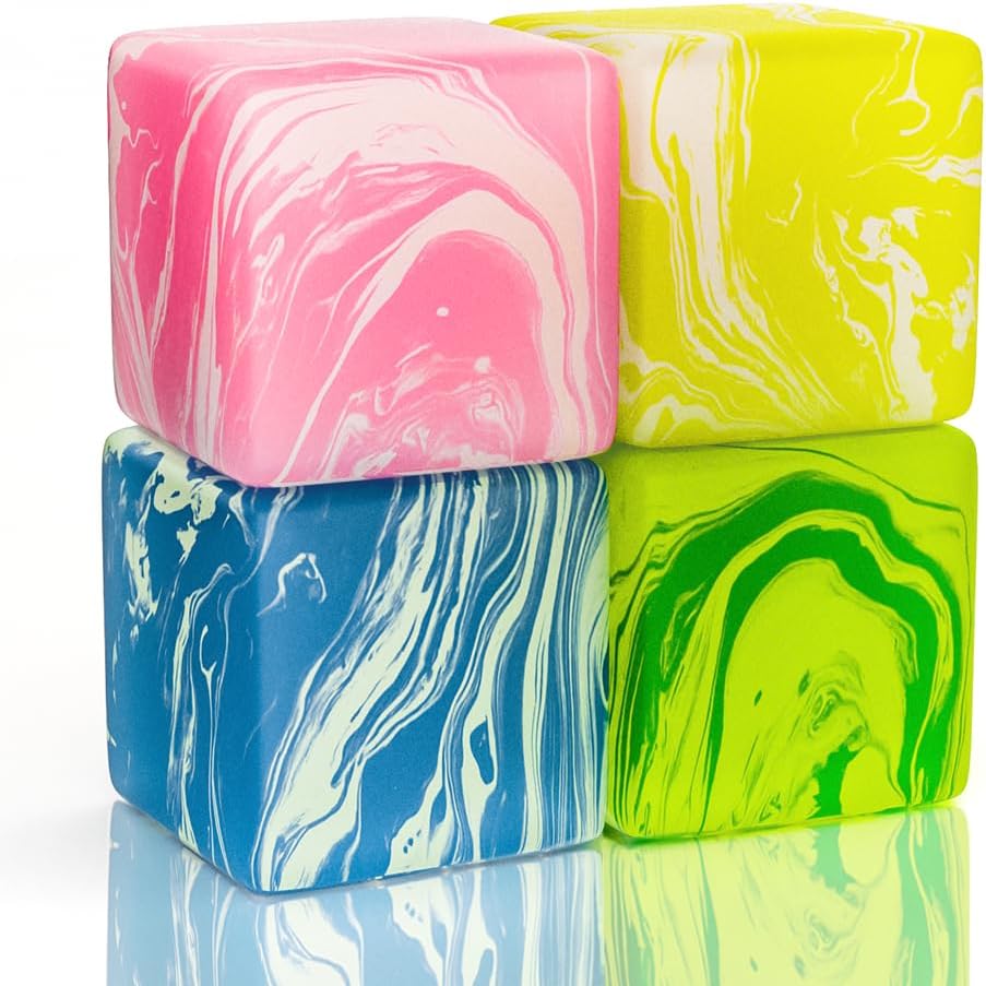 Amazon.com: Swirl Fidget Toy Stress Cube: 4 Pack Ice Cube Squishy ...