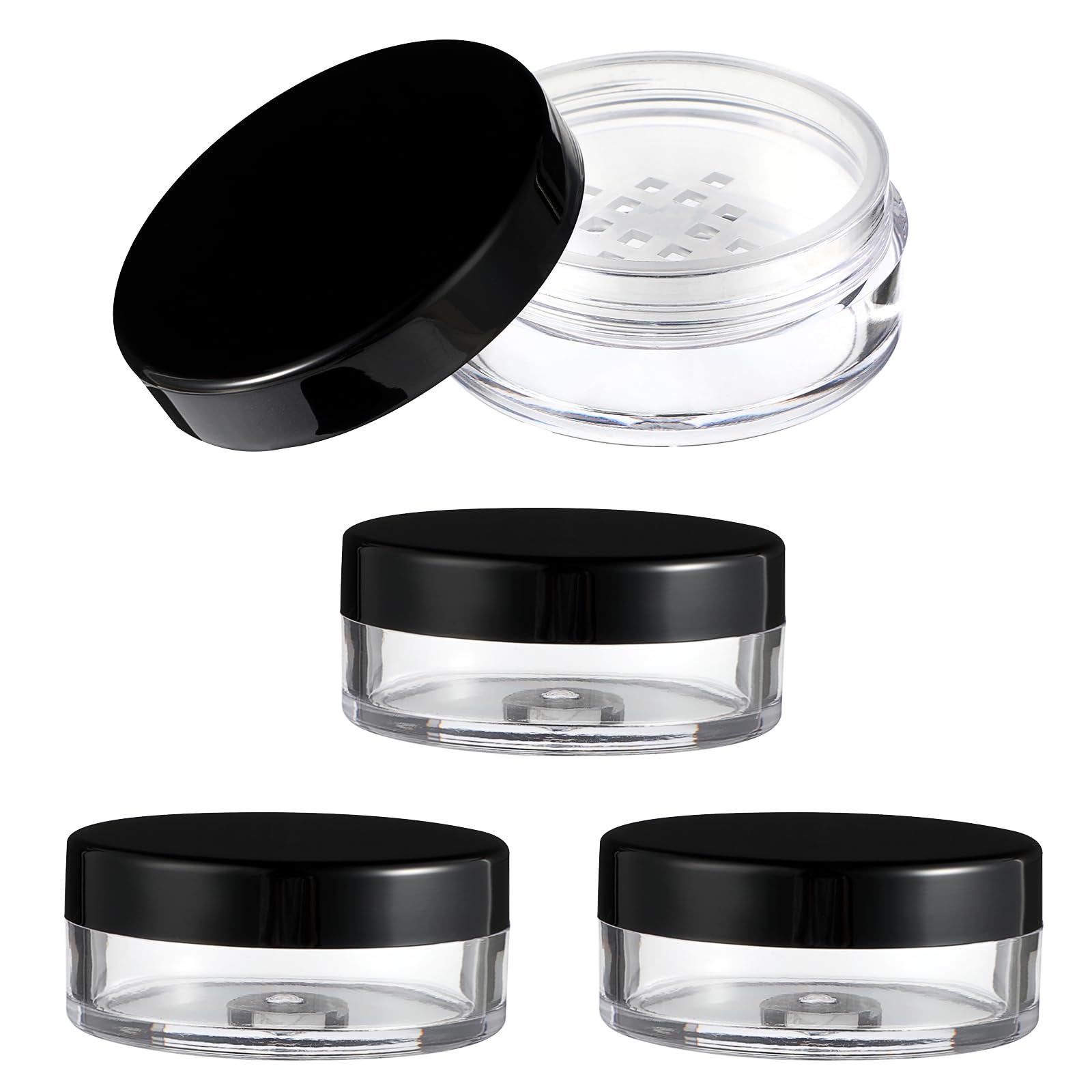 Empty Powder Containers Plastic Loose Powder Jar Sifter Empty Cosmetic