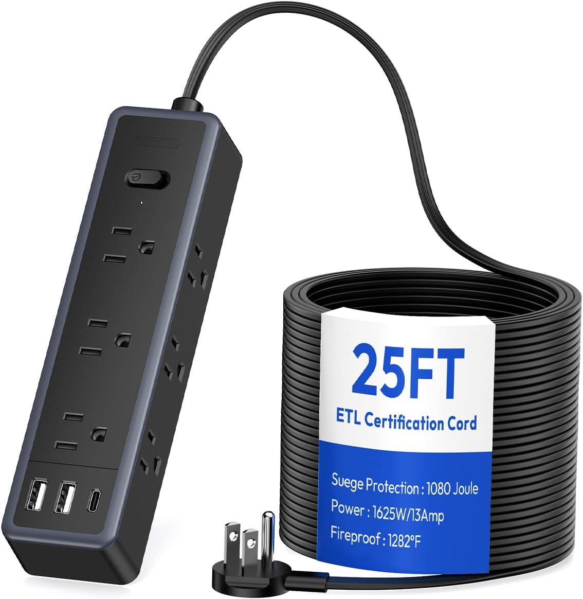 Amazon.com: Flat Plug Extension Cord 25 Ft, NTONPOWER Ultra Thin Flat ...