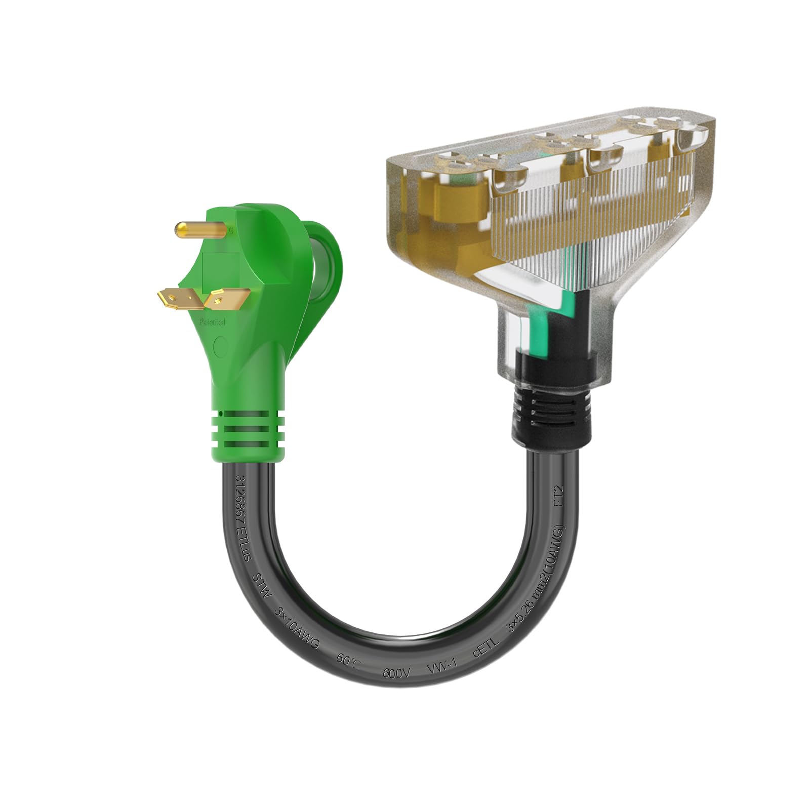 Amazon.com: RVGUARD 30 Amp to 110V Adapter Cord, NEMA TT-30P to 3X 5 ...