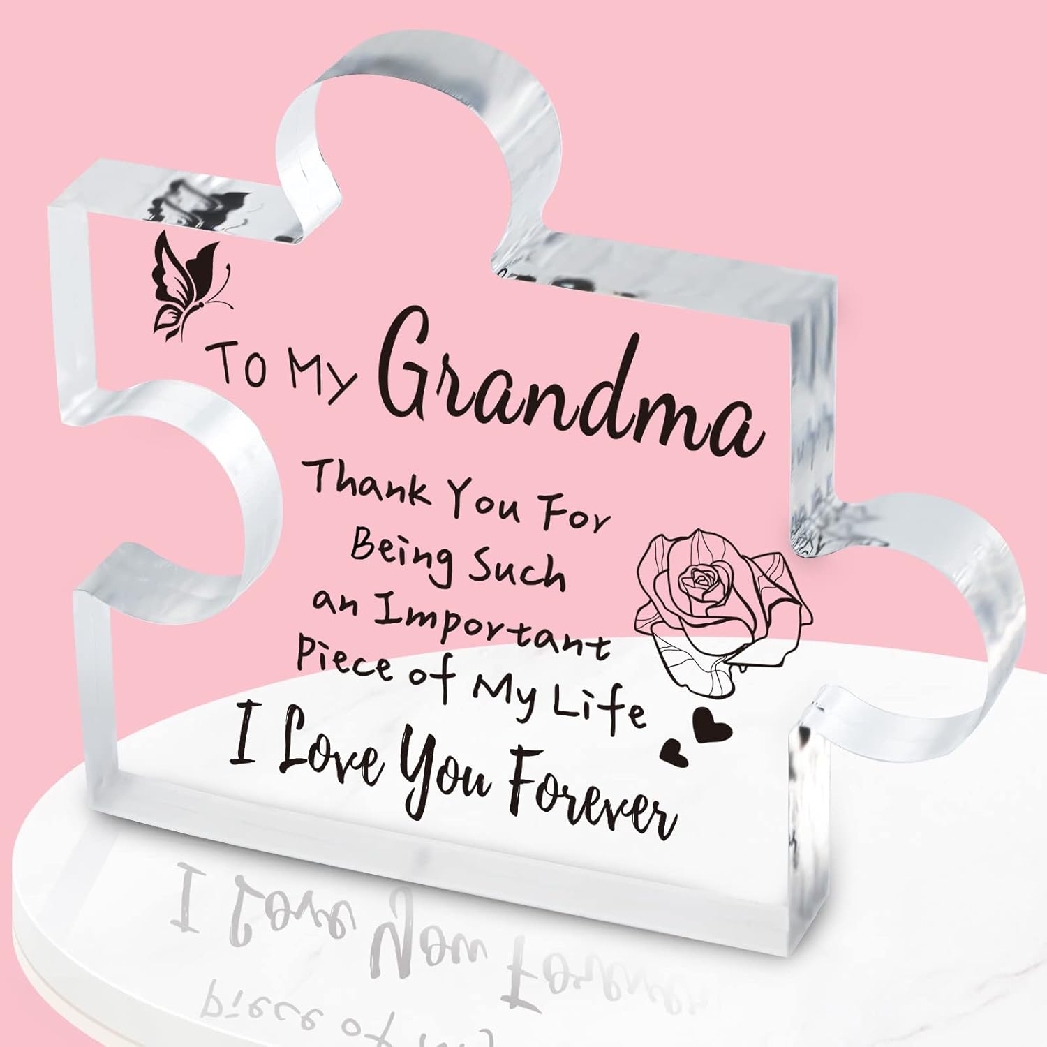 Amazon.com: Grandma Gifts, Engraved Acrylic Puzzle Shape Plaque for ...