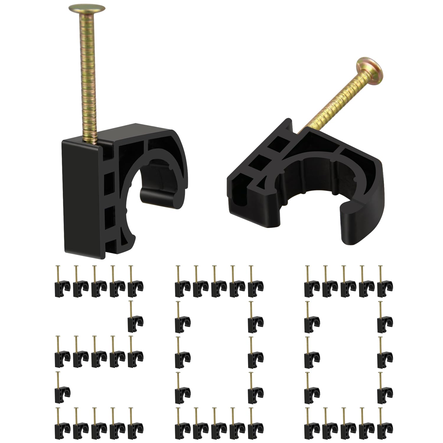 Snapklik.com : 200 Pack 1/2" Half Clamps J-Hook