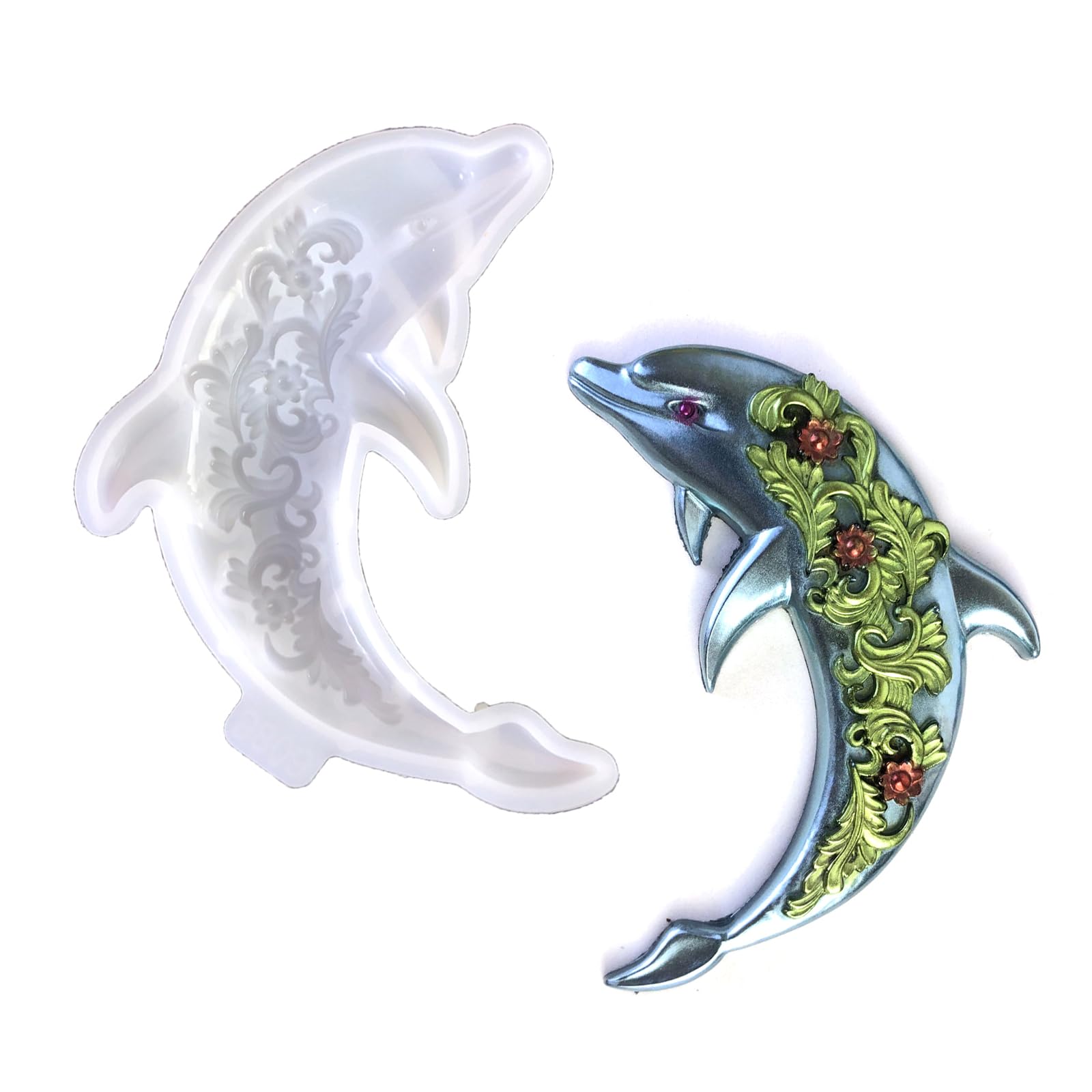Amazon.com: DIY Wall Hanging Pendant Mold Rose Dolphin Shape Ornament ...