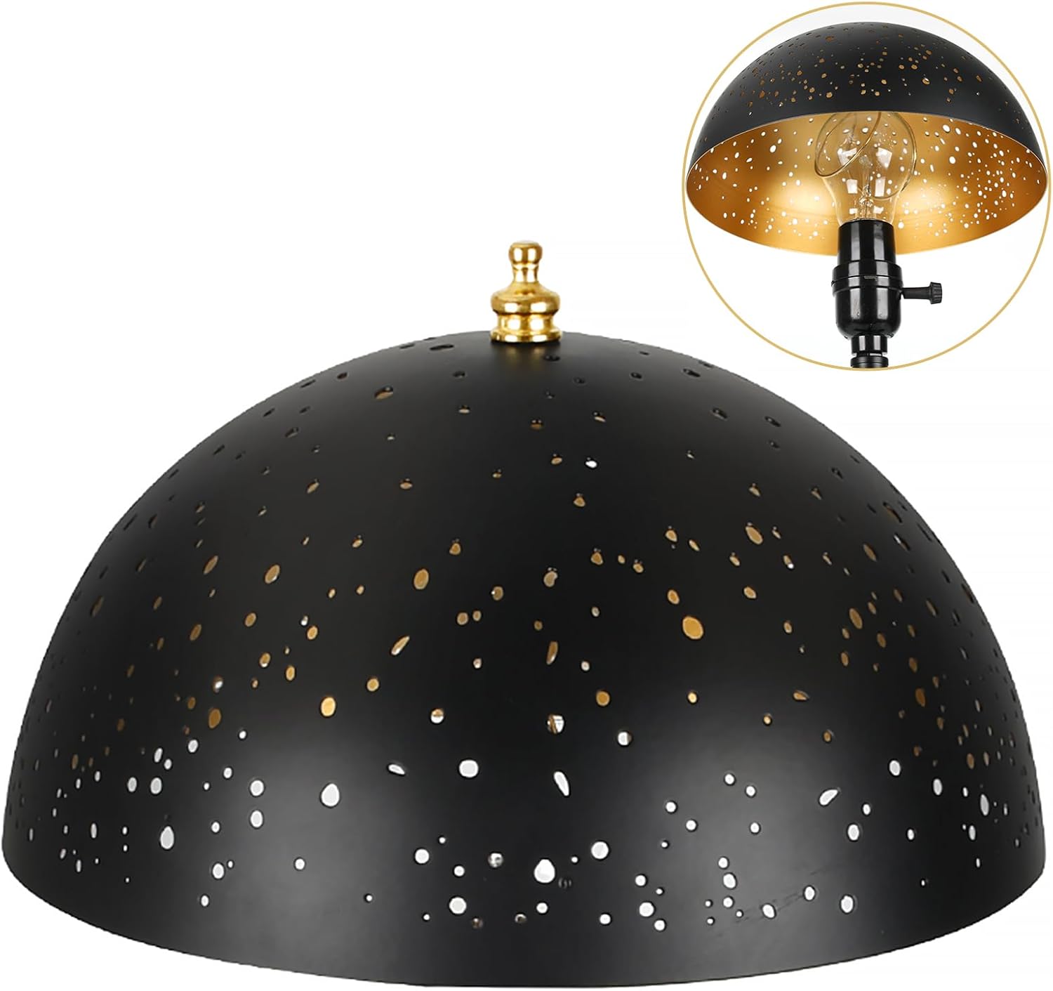 ALUCSET Clip On Lamp Shade, Metal Dome Shaped Light Bulb Cover Modern ...