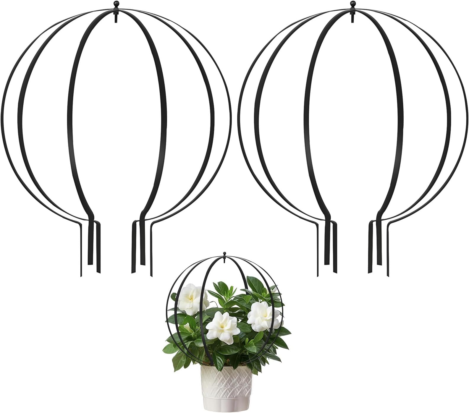 Amazon.com: Gardener's Supply Company Decorative Metal Pot Trellis ...