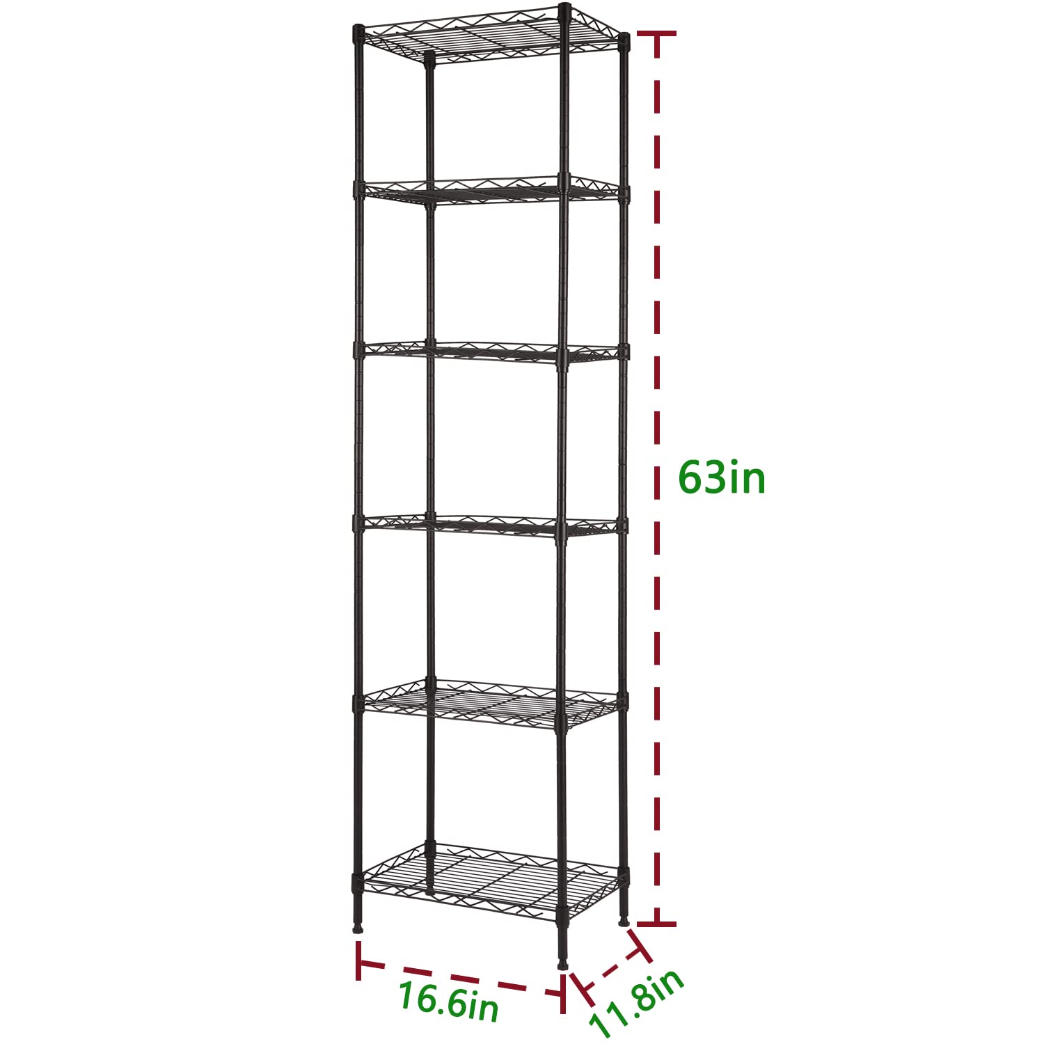 Snapklik.com : YOHKOH 6 Wire Shelving Steel Storage Rack Adjustable ...