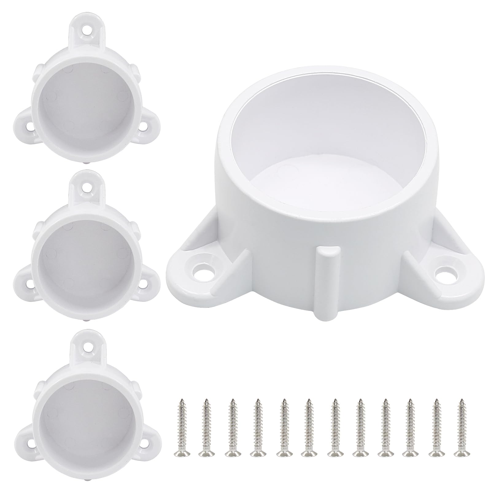 DIY Storage Shelf Feet 25 Packs 1/2 Inch PVC Flange Table Leg Cap ...