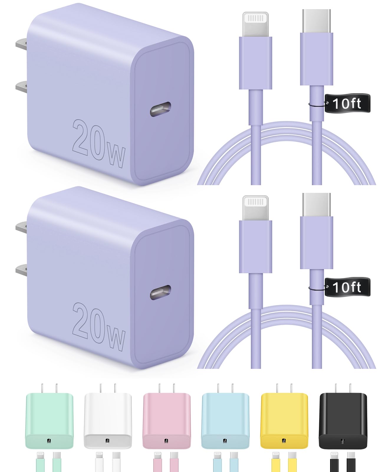 Amazon.com: Novobit iPhone Charger Fast Charging 10FT 20W USB C Charger ...