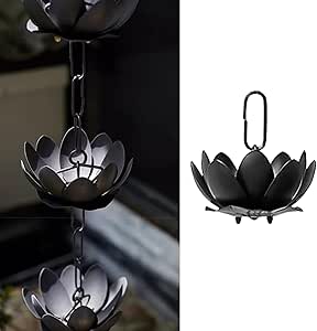 Amazon.com: ntumLeap Lotus Rain Chain Outdoor Decor, Exquisite Gutter ...