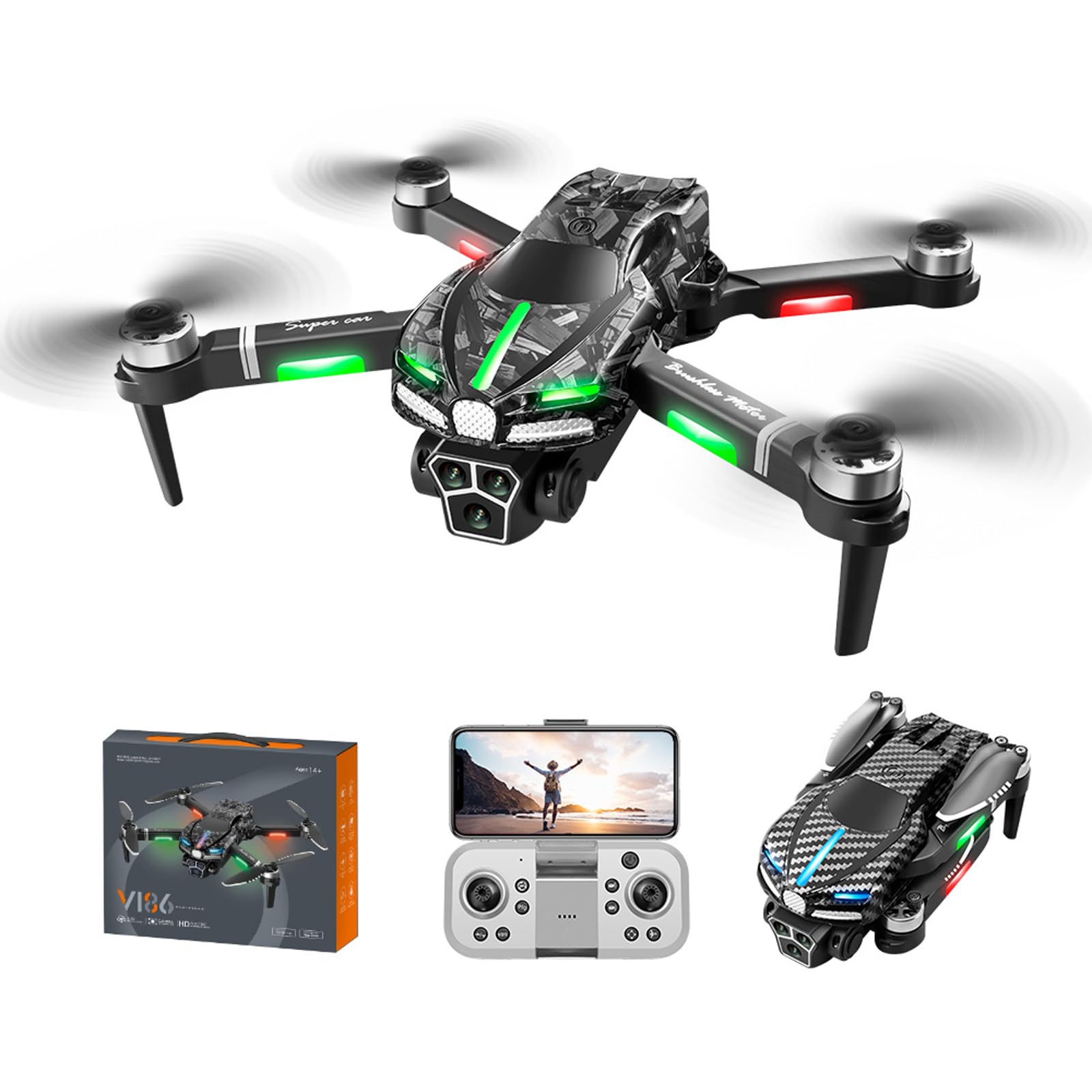 Amazon.com: AOTULIGHT V186 Drones with Camera 8K HDR Videos,60 Mins ...