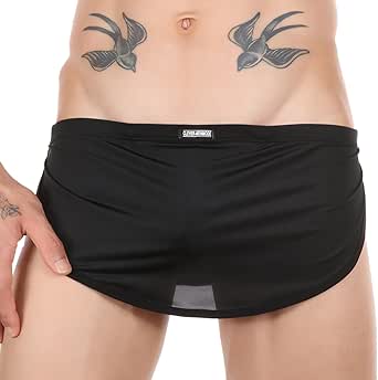 FEOYA Men's Split Side Underwear Sexy Low Rise Pouch Bulge Thong Breathable Boxer Briefs Sleep ...