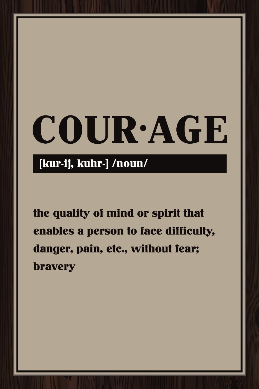 Amazon.com: JSC489 Definition of Courage Dictionary Style Poster Tan ...