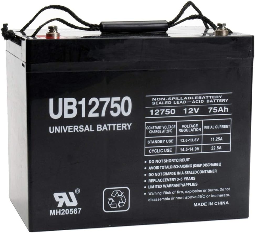 Amazon.com: UPG UB12750 45821 12V 75AH GRP 24 Battery Scooter ...