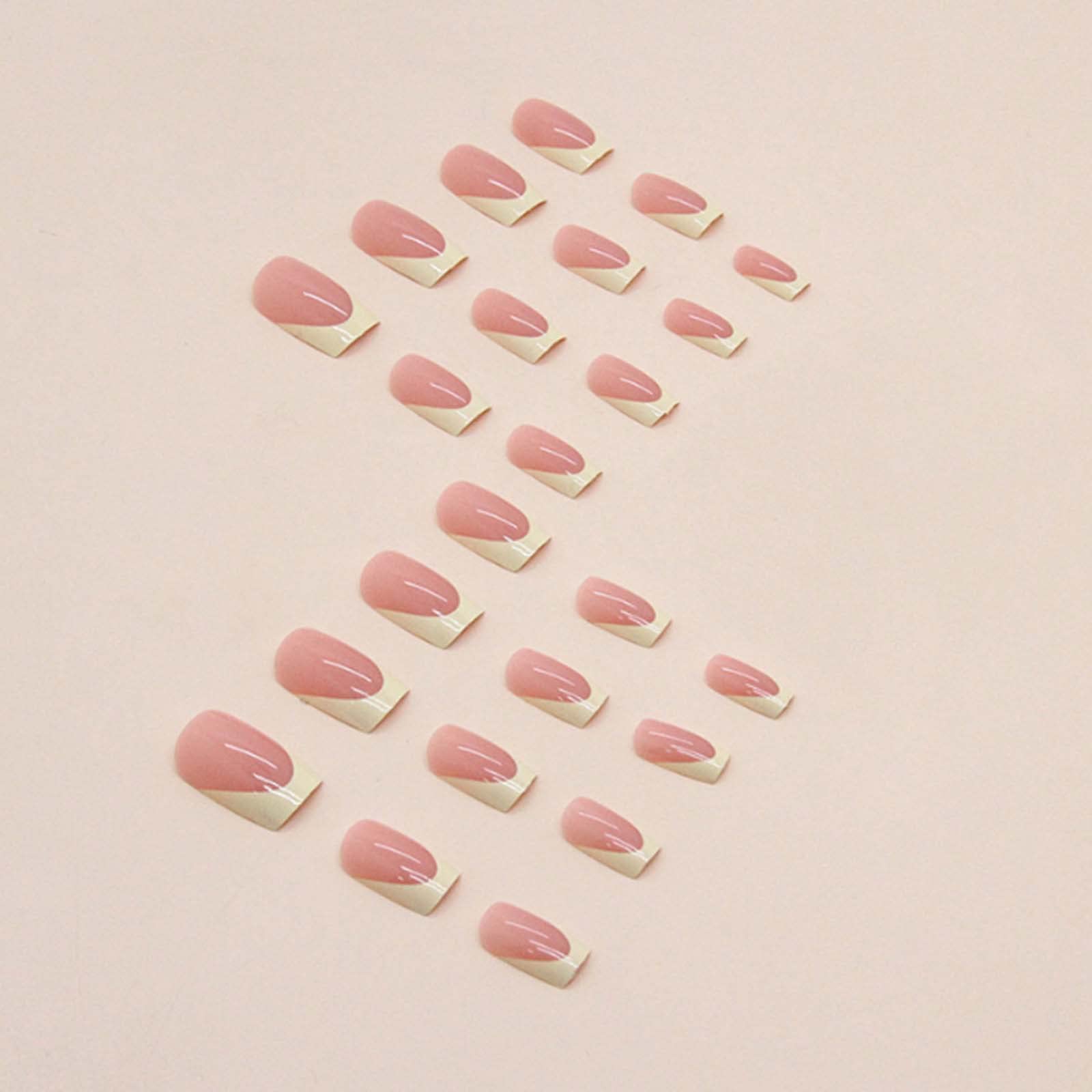 Snapklik.com : Short Square False Nails French Press On Nails Yellow ...