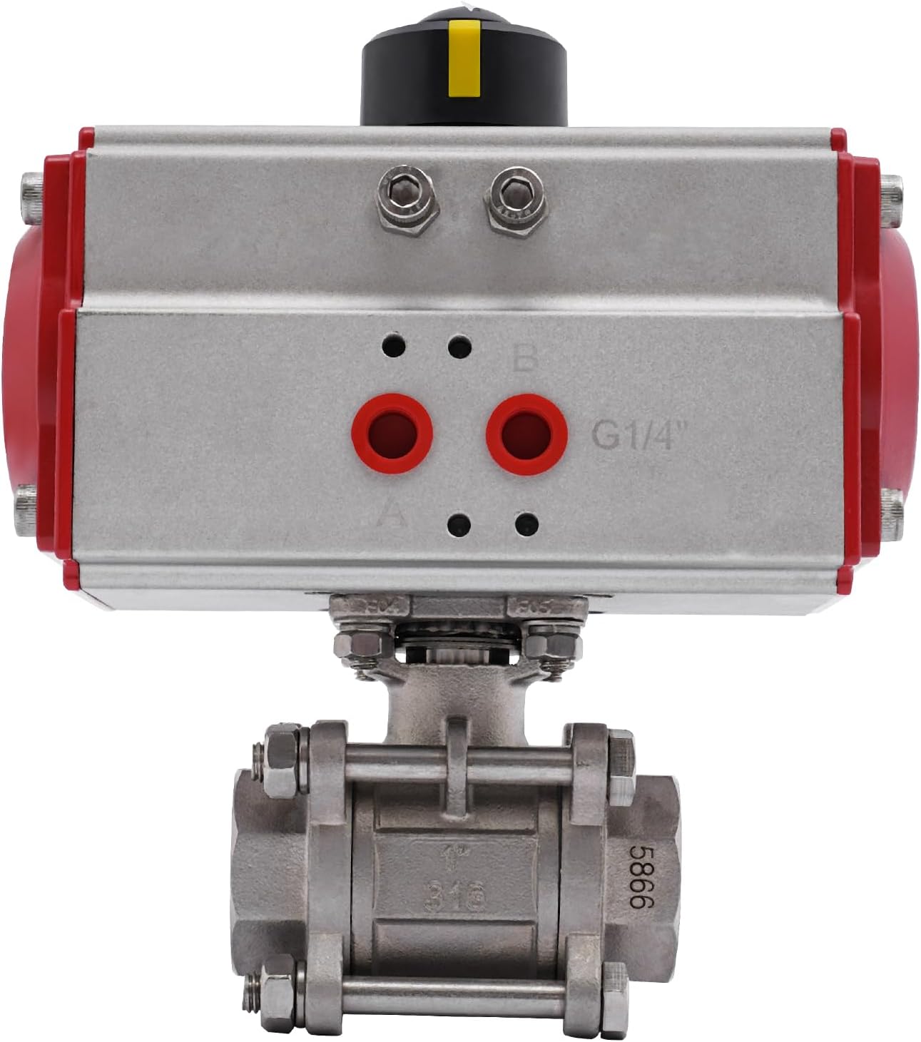 Amazon.com: 1" NPT Pneumatic Ball Valve, Single-acting Pneumatic Air ...