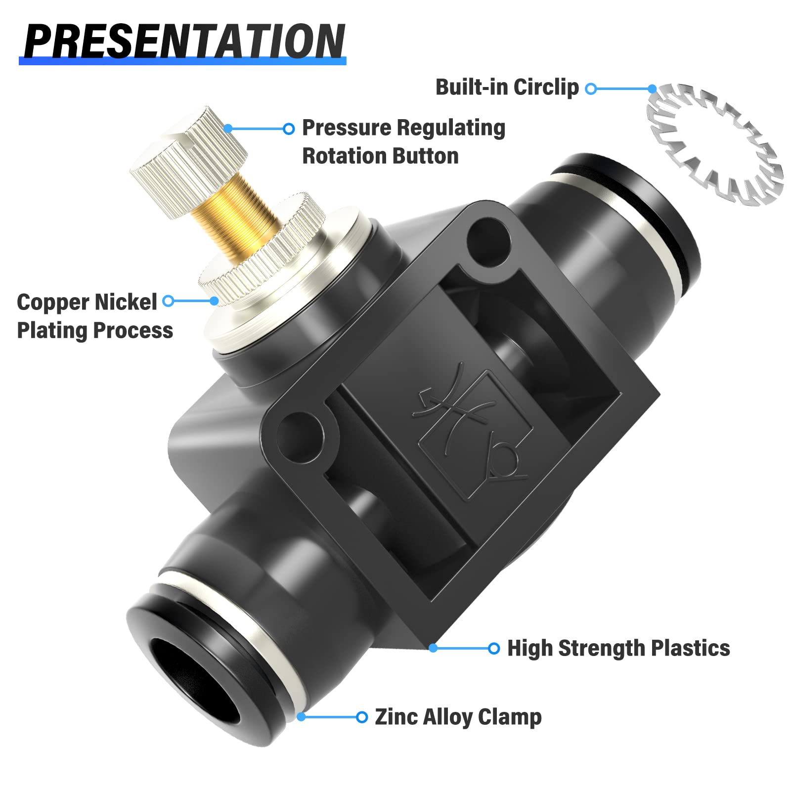 Snapklik.com : TAILONZ PNEUMATIC 6mm Tube OD Air Flow Control Valve