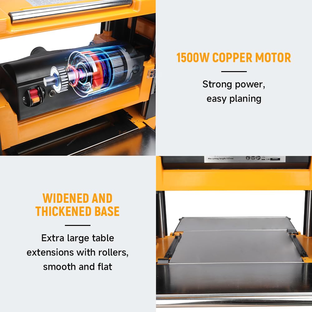 Snapklik.com : 12.5-Inch Power Benchtop Thickness Planer 12.5-Amp Two ...