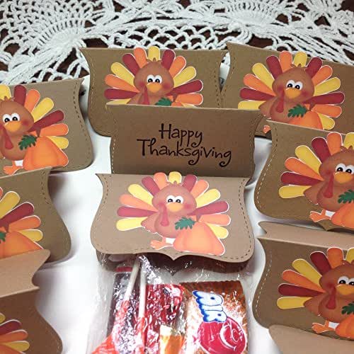 Amazon.com: Just 12 Thanksgiving Turkey Candy Holder Favor Bag Toppers ...