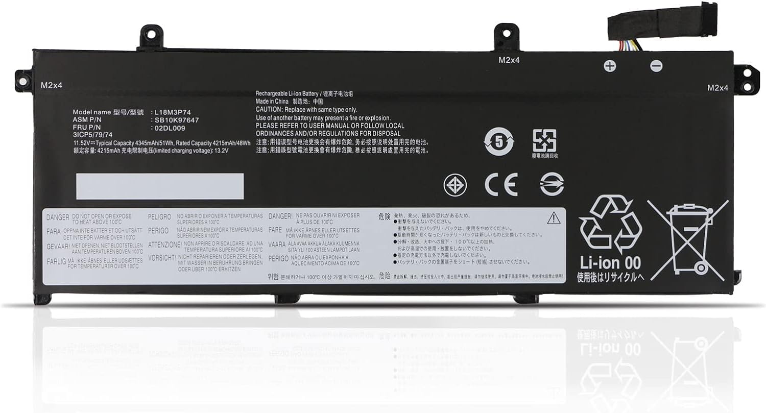 Wefly L18M3P73 Laptop Battery Compatible for Lenovo ThinkPad T490 T495 ...