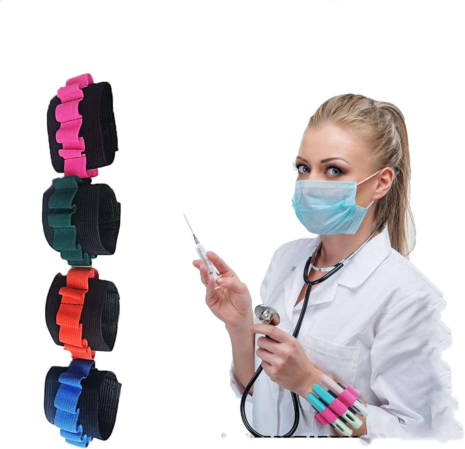 Amazon.com: 4 Pack Phlebotomy Supplies Tube Wristband Holder Set Blood ...