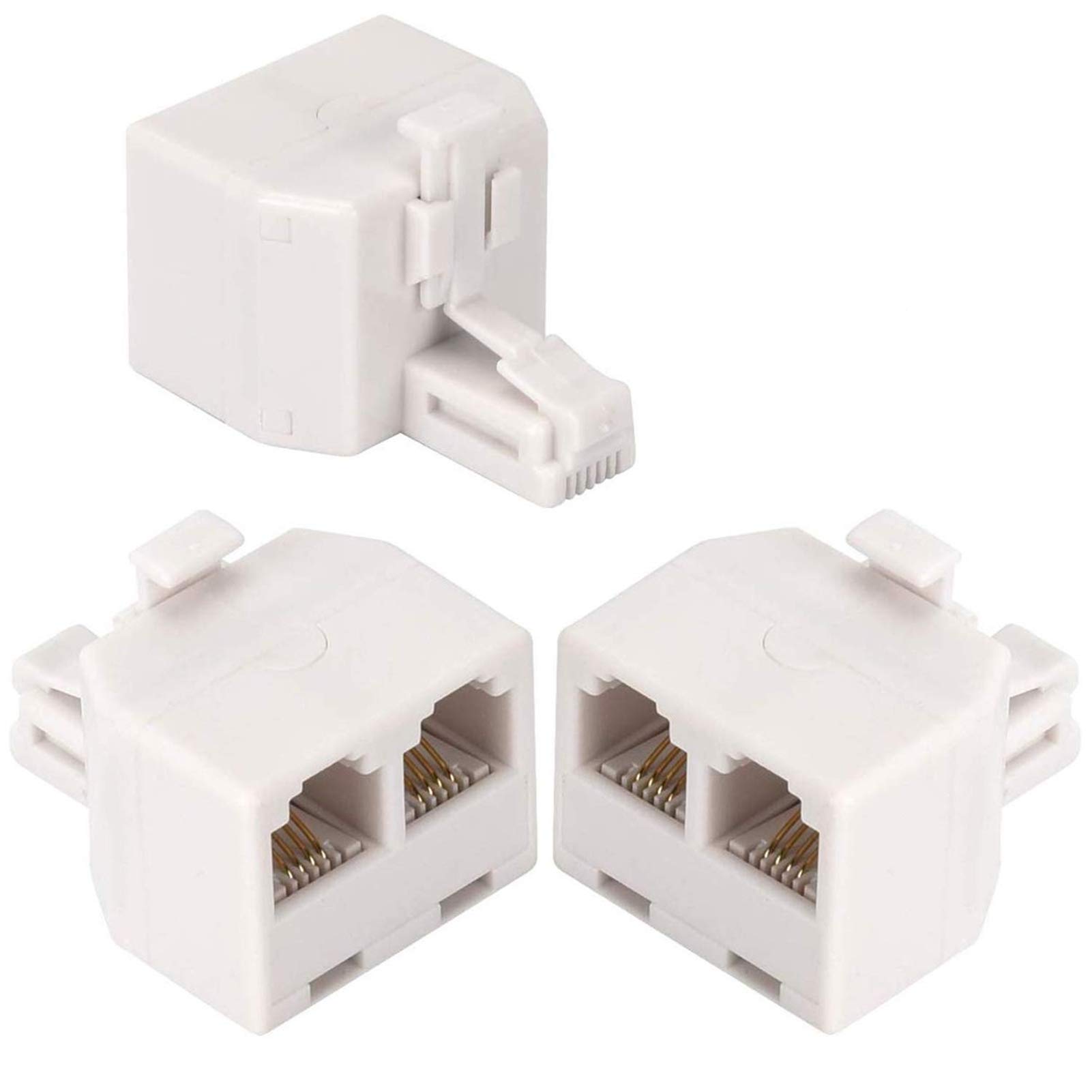 Amazon.com: Telephone Splitters,RJ11 6P4C Duplex Wall Jack Adapter Dual ...