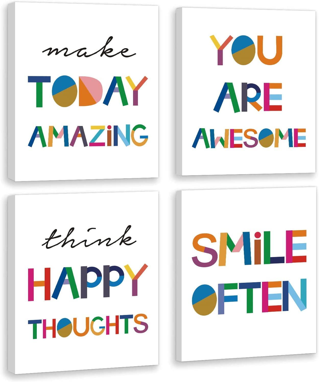 Buy HPNIUB Inspirational Quote Art Prints Framed,Watercolor Words ...