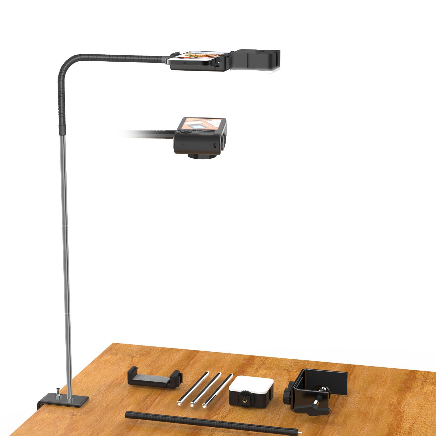 Amazon.com: Rafoda Overhead Phone Mount with Light, Desk Phone Camera ...