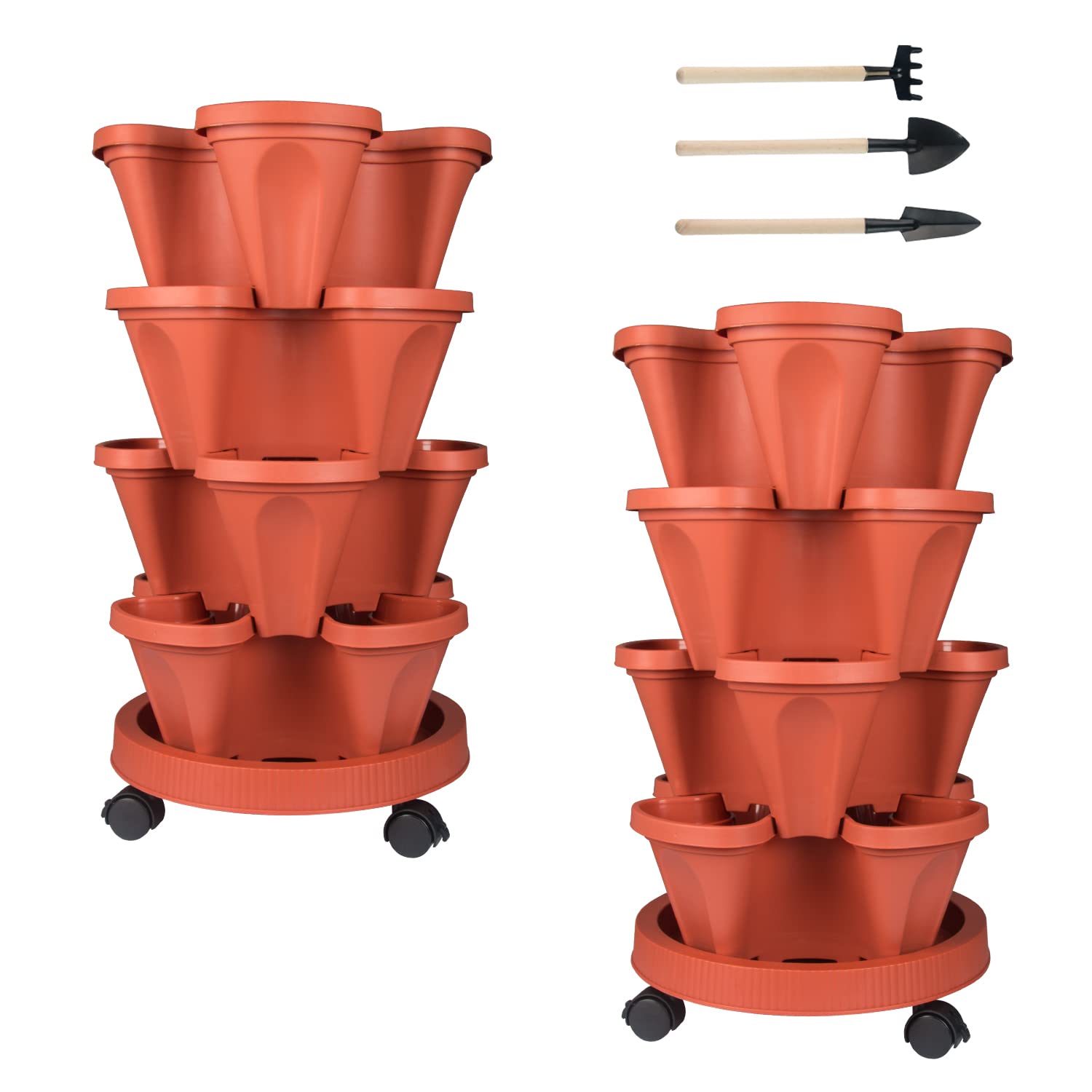 Snapklik.com : GameXcel Vertical Planter 4 Tier Stackable Planters ...