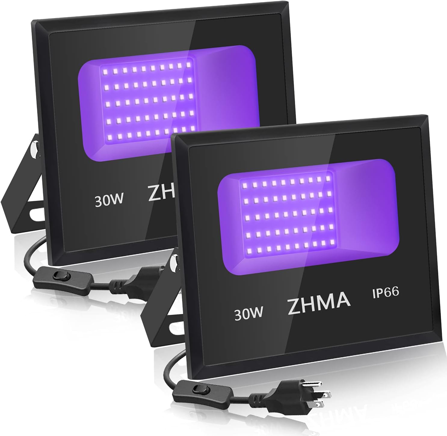 Amazon.com: ZHMA 2 Pack 30W LED Black Light,Black Lights for Glow Party ...