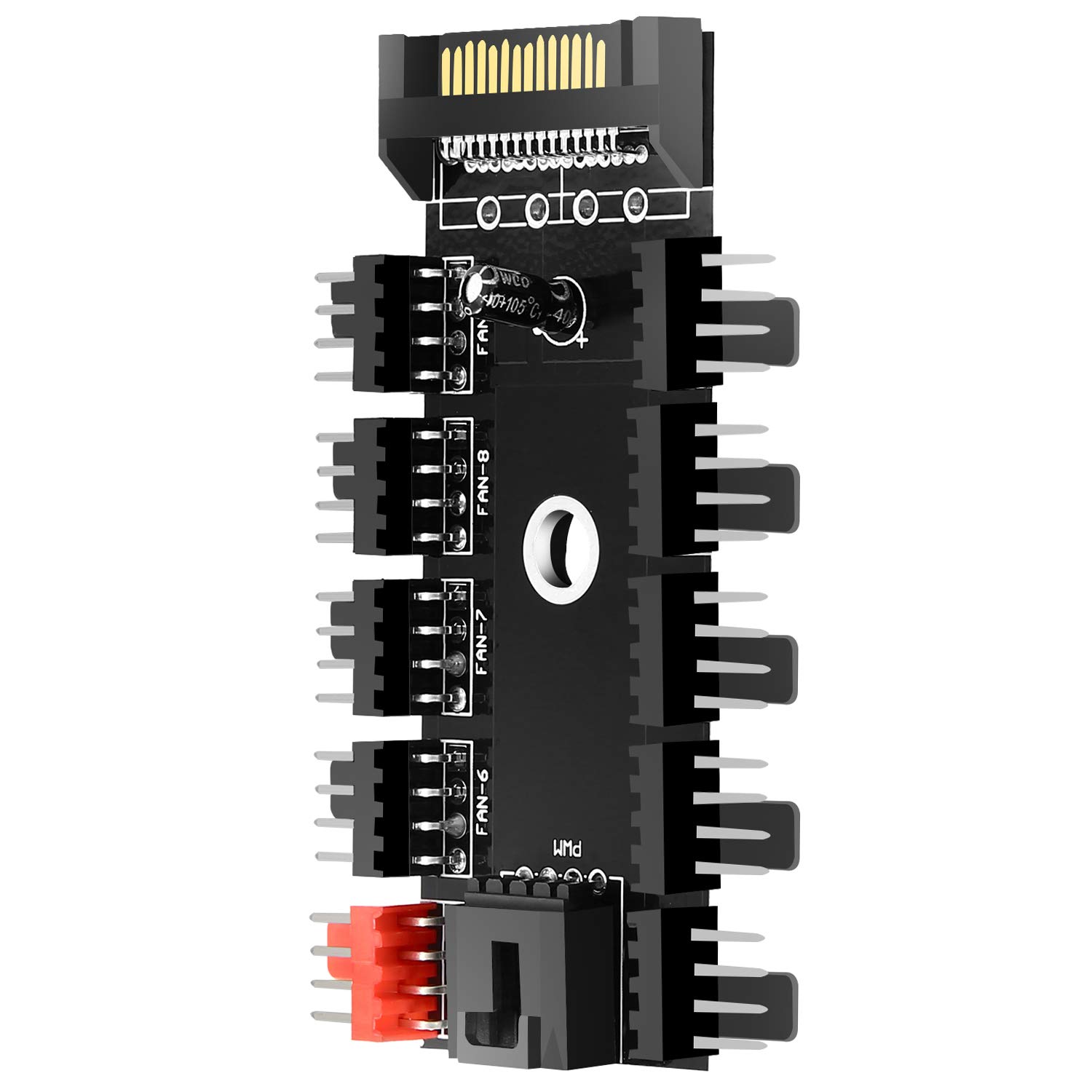 Buy Fan Hub 10 Port 1 to 10 Fans for 3Pin PC Computer Case Fan 4Pin PWM ...