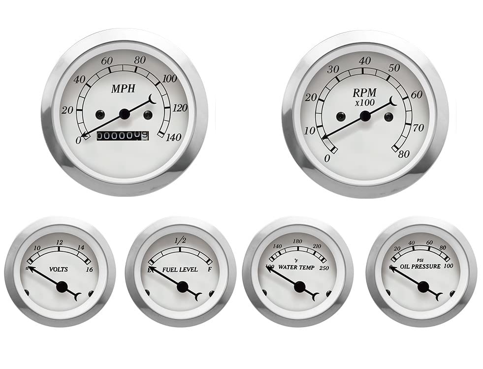 MOTOR METER RACING Classic 6 Gauge Set with Mechanical Speedometer ...