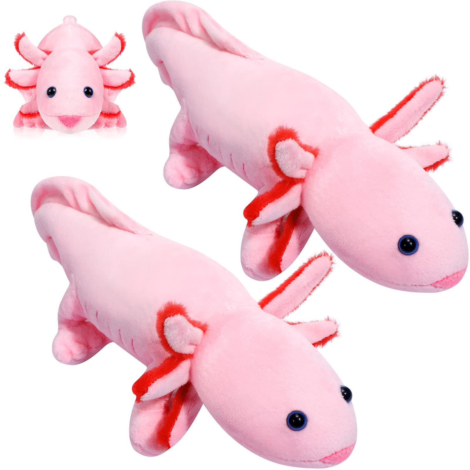 Buy Axolotl Plush Doll 2 Pieces Pink Salamander Stuffed Toy Soft Cute ...