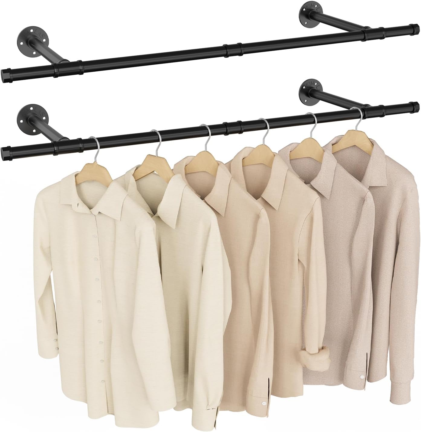SONGMICS Kleiderstangen für die Wand 2er Set, Garderobenstangen ...