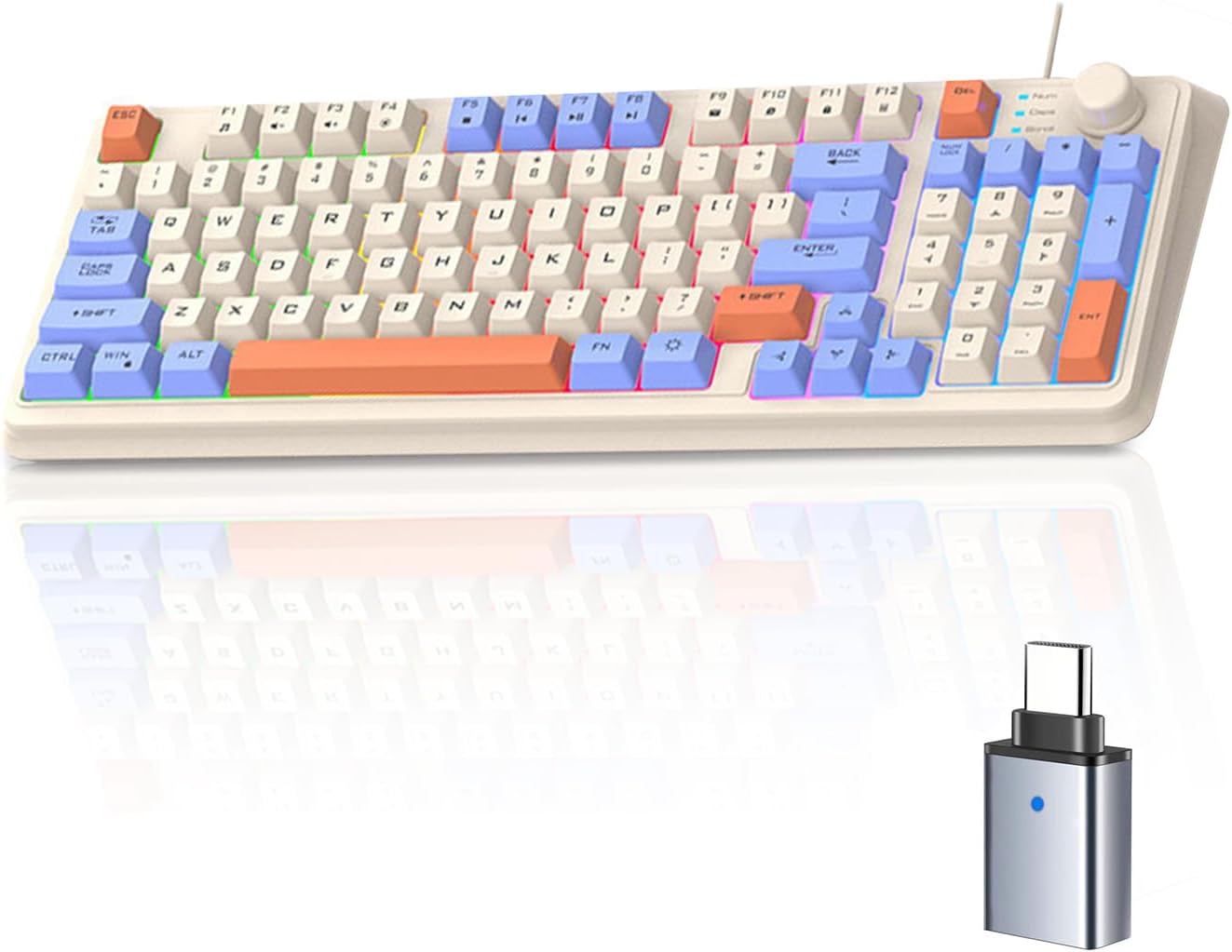 Amazon.com: Fythao Computer Keyboard Wired, Plug and Play USB Membrane ...