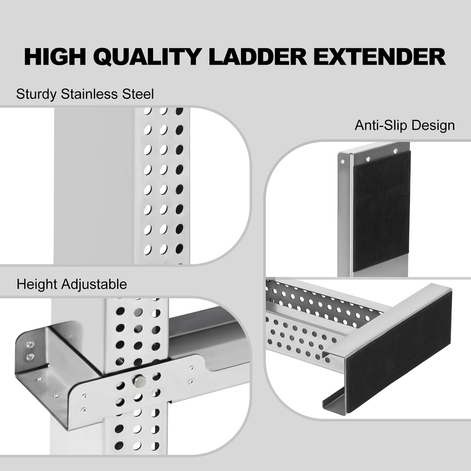 Heavy Duty Ladder Extender Pro, Stainless Steel Ladder Extension for ...