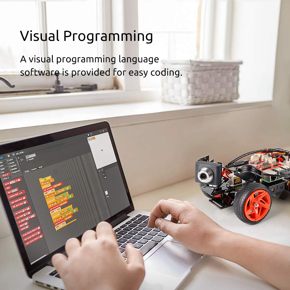 Sunfounder Raspberry Pi Smart Video Robot Car Kit V20 Block Based Graphical Visual Programming