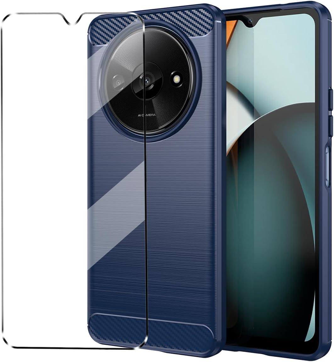 Cover for Xiaomi Redmi A3 Case with 1 Pack Tempered Glass Screen ...