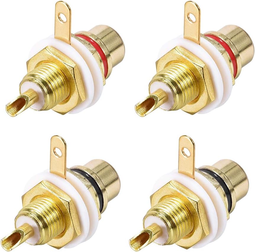 Amazon.com: uxcell RCA Female Panel Mount Chassis Socket Jack Connector ...