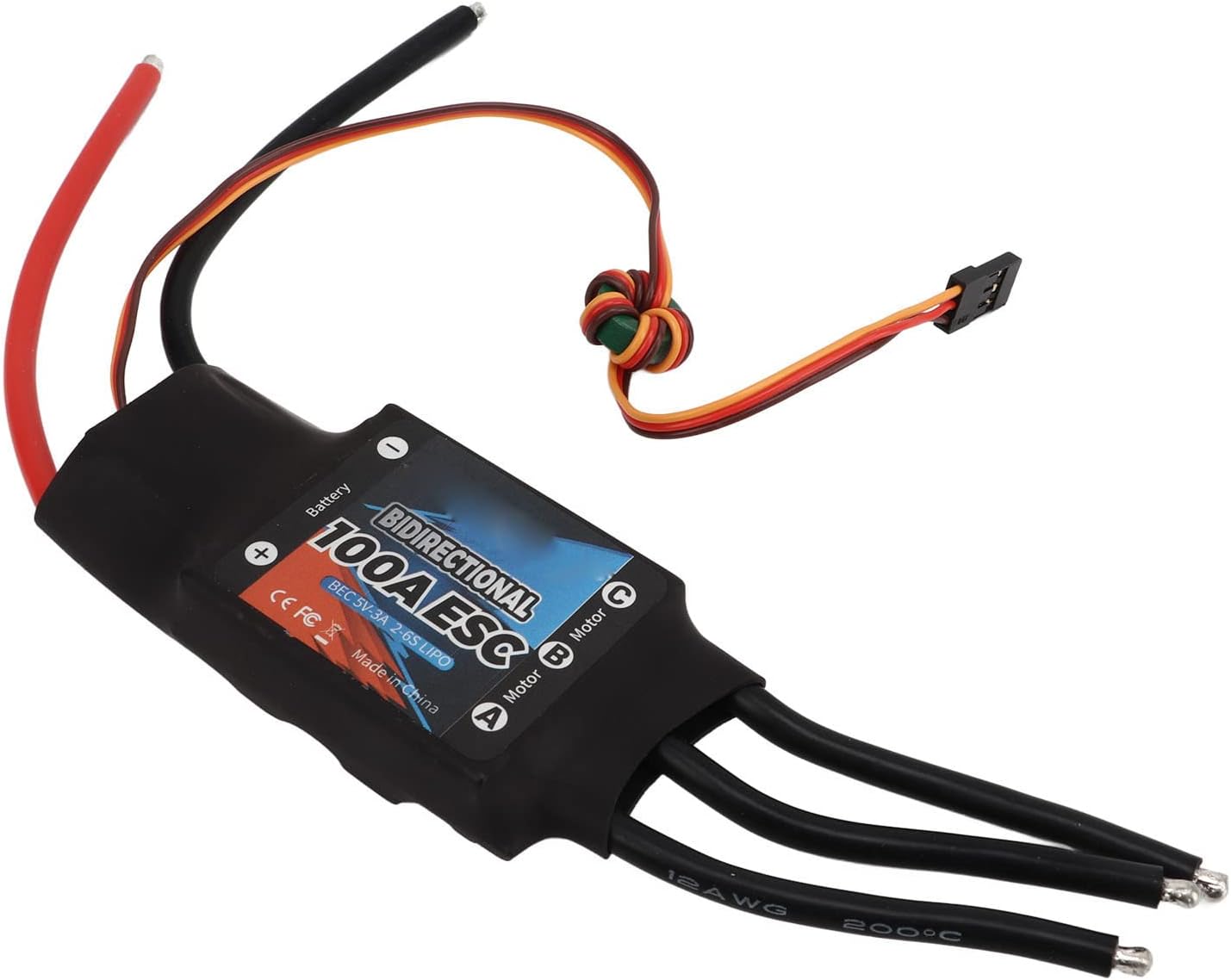 Amazon.com: Brushless ESC Bidirectional 100A 2‑6S BEC 3A 5V Electric ...