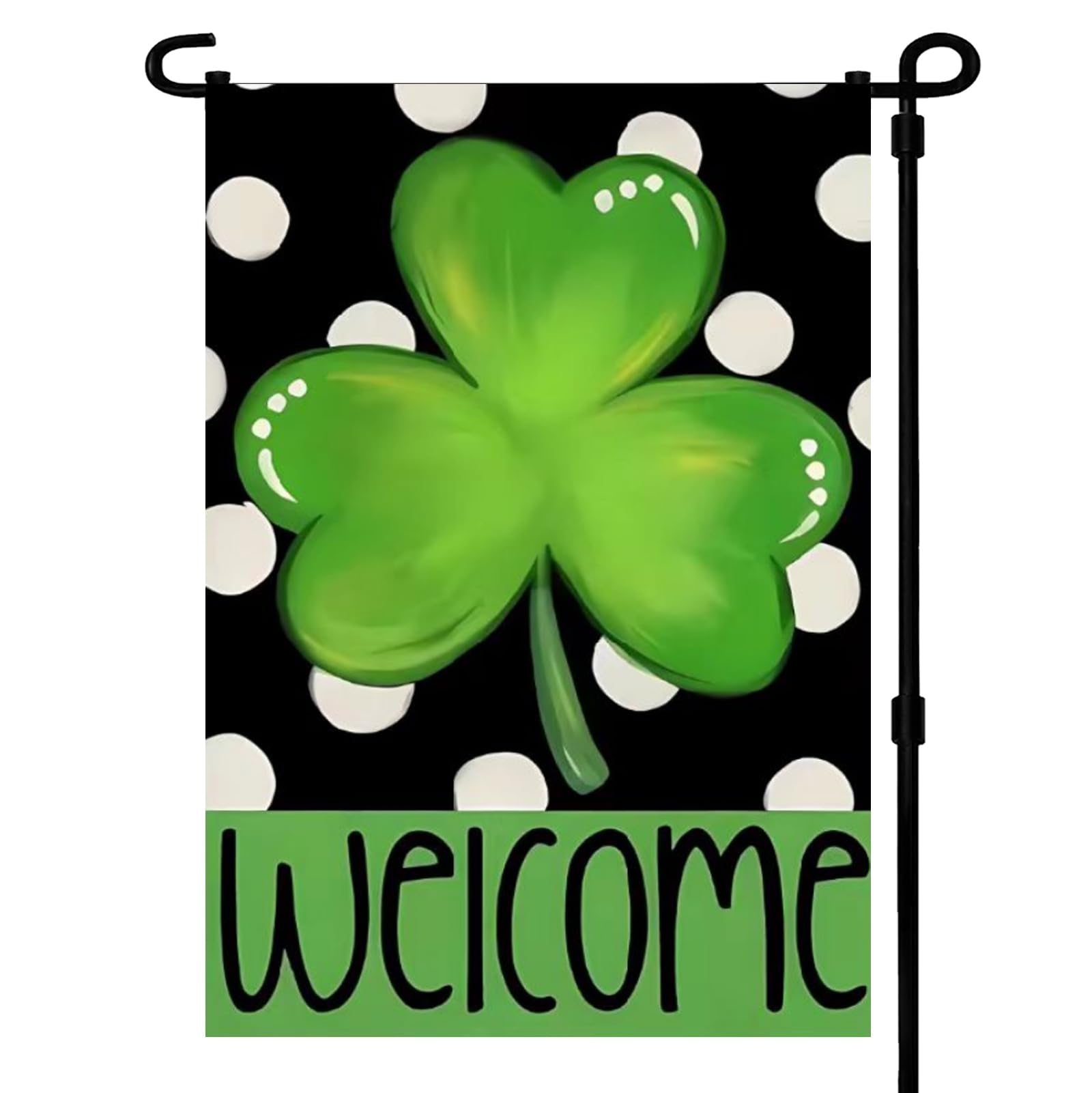Amazon.com : St Patricks Day Shamrock Garden Flags 12x18 Inch -Double ...