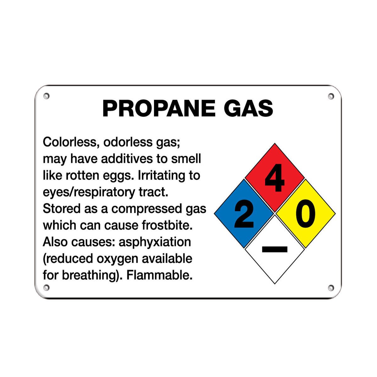Propane Gas Label