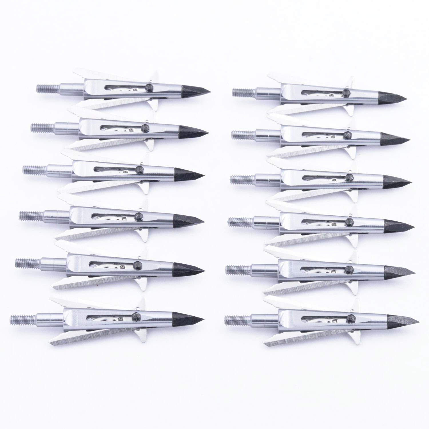 Broadheads 100/125 Grain 3 Fixed Blade Hunting Arrow Points Metal Tips