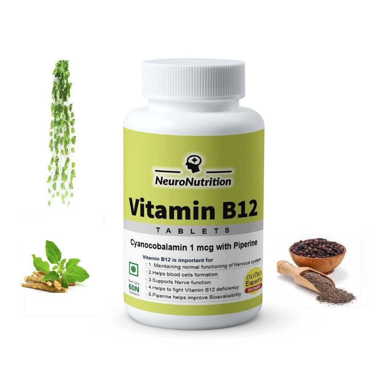 NeuroNutrition Oxford Expert Vitamin Combo B1 and B12-1 bottle of ...