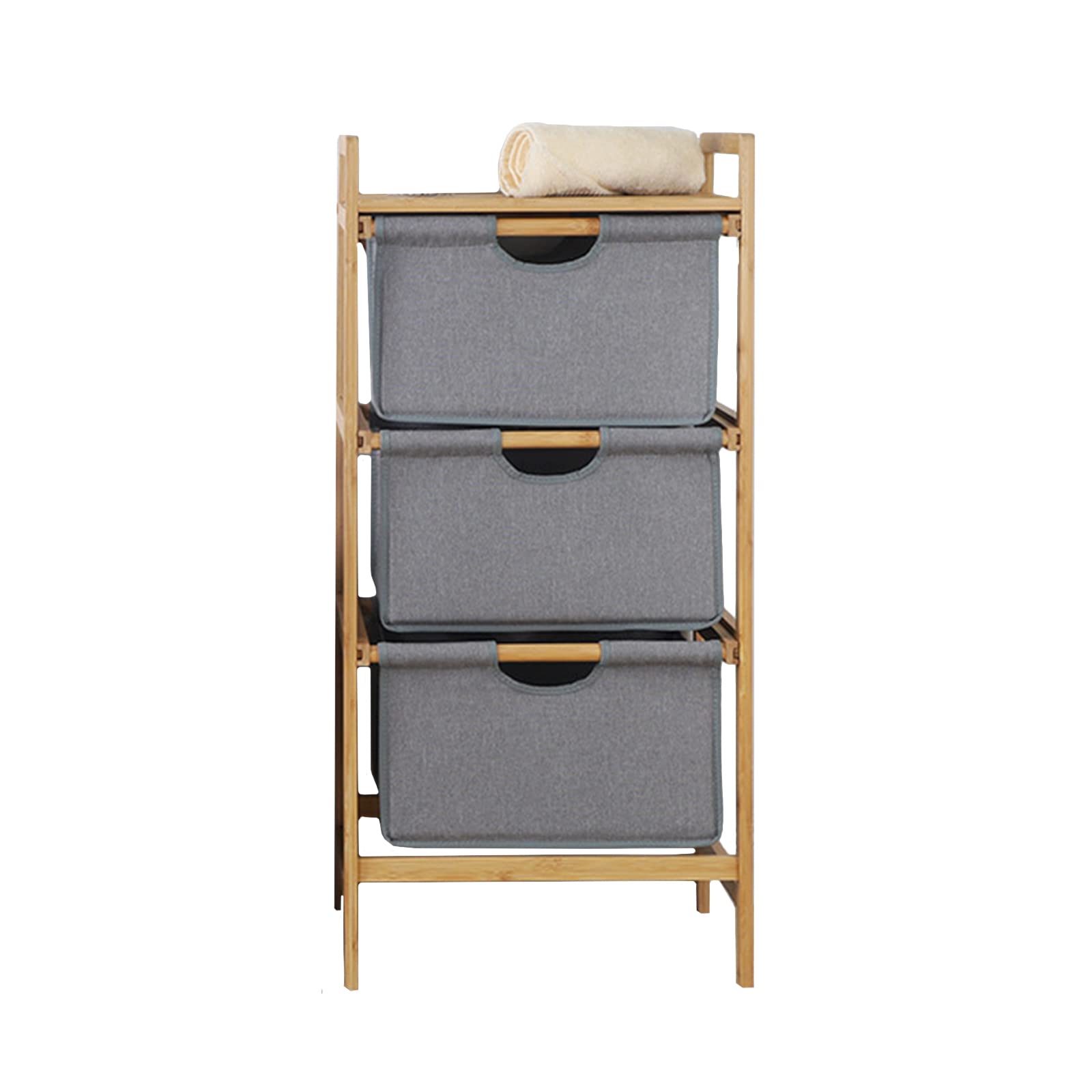Amazon.com: 3-Tier Bamboo Drawers Unit, 3-Tier Storage Shelf with ...