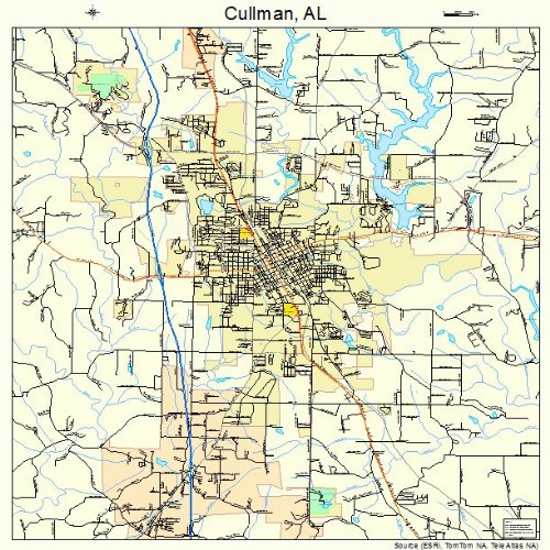 Amazon.com : Large Street & Road Map of Cullman, Alabama AL - Printed ...